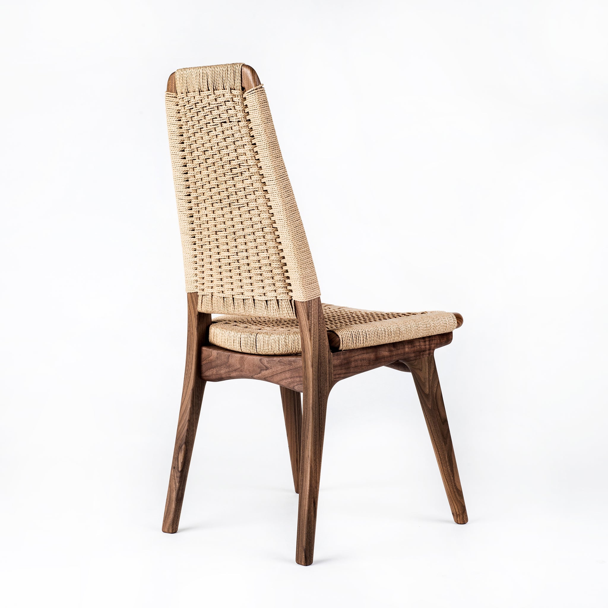 Alpha High Back Chair - Acacia Wood with Danish Cord India – Lakkadhaara