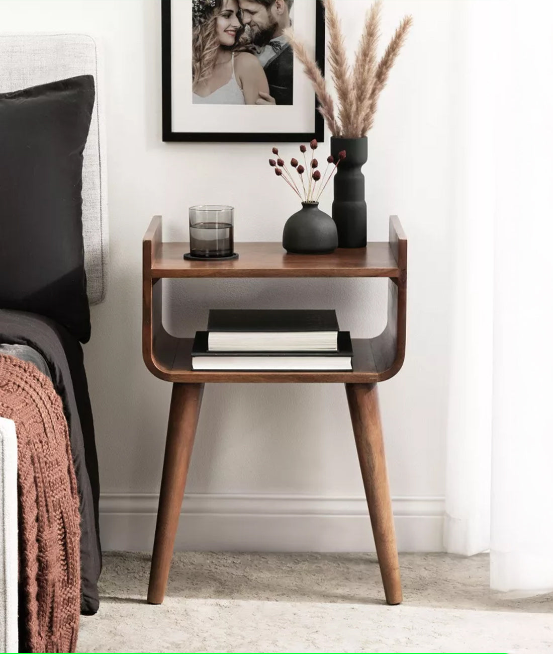 Andrew Side Table - Handcrafted Solid Mango Wood India – Lakkadhaara