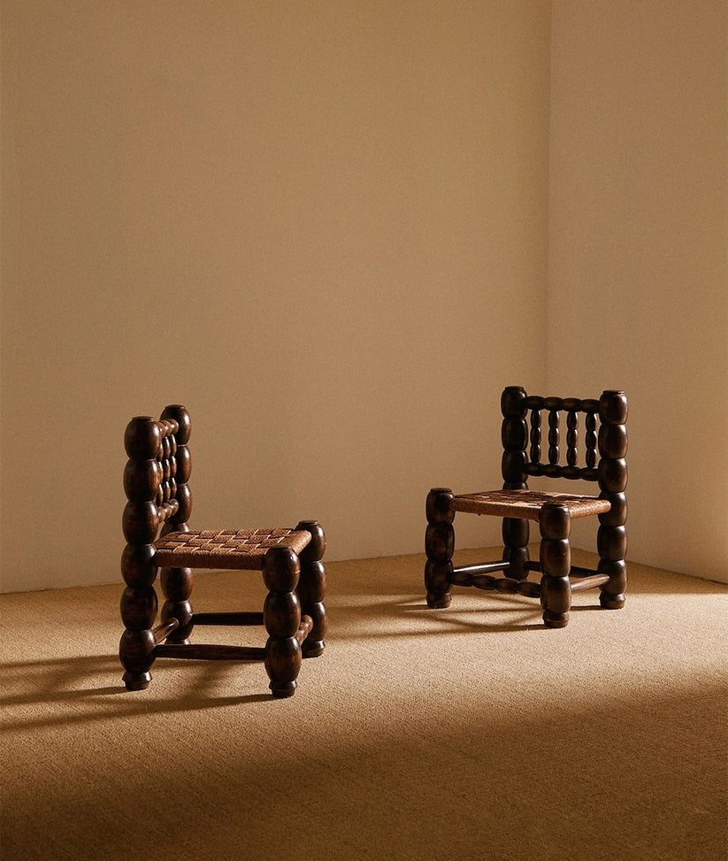 Milo Chair - Solid Wood Handwoven Rush Seat Chair India – Lakkadhaara