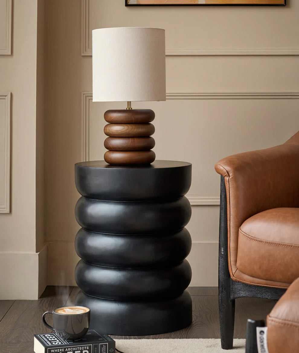 Orleton Side Table - Solid Wood Charcoal Side Table India – Lakkadhaara
