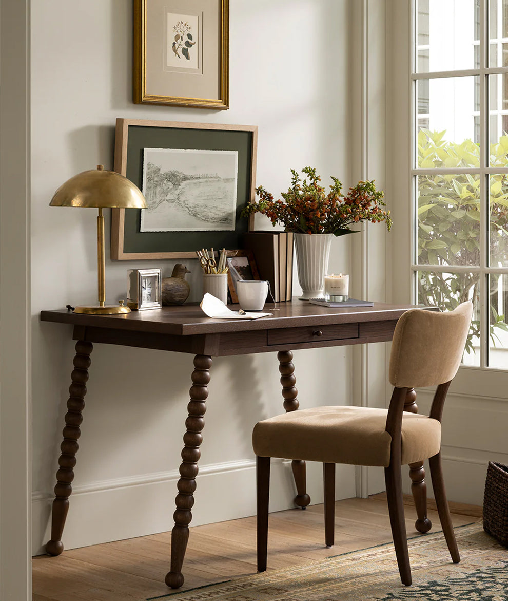 Bianca Writing Desk - Bobbin-Style Solid Wood Desk India – Lakkadhaara