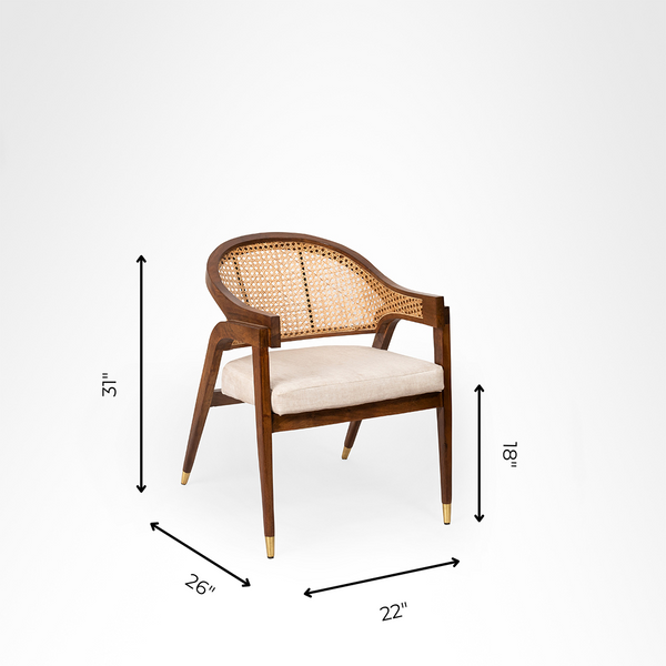 Birbal Dining Chair - Natural Cane & Sheesham Wood Chair India ...