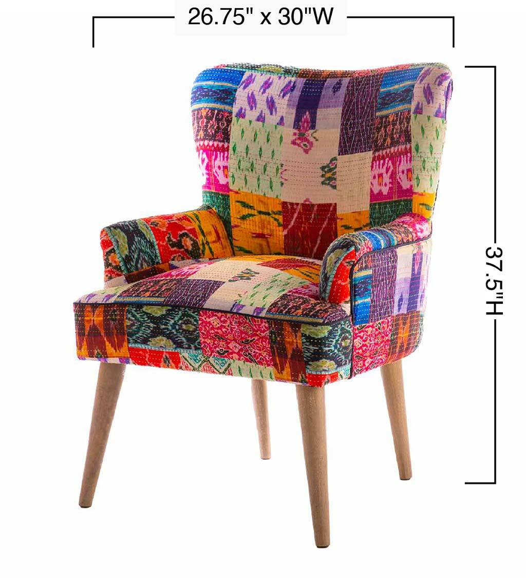 Kantha Wing Accent Chair - Sheesham Wood Kantha Wing Chair India ...