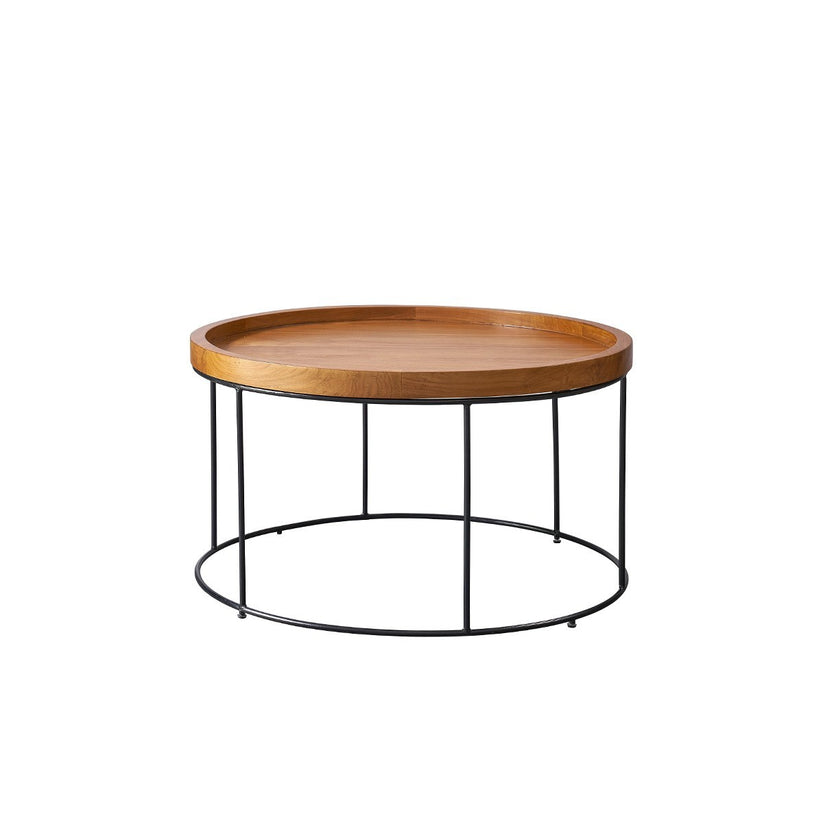 Namibia Solid Wood Round Coffee Table | Lakkadhaara