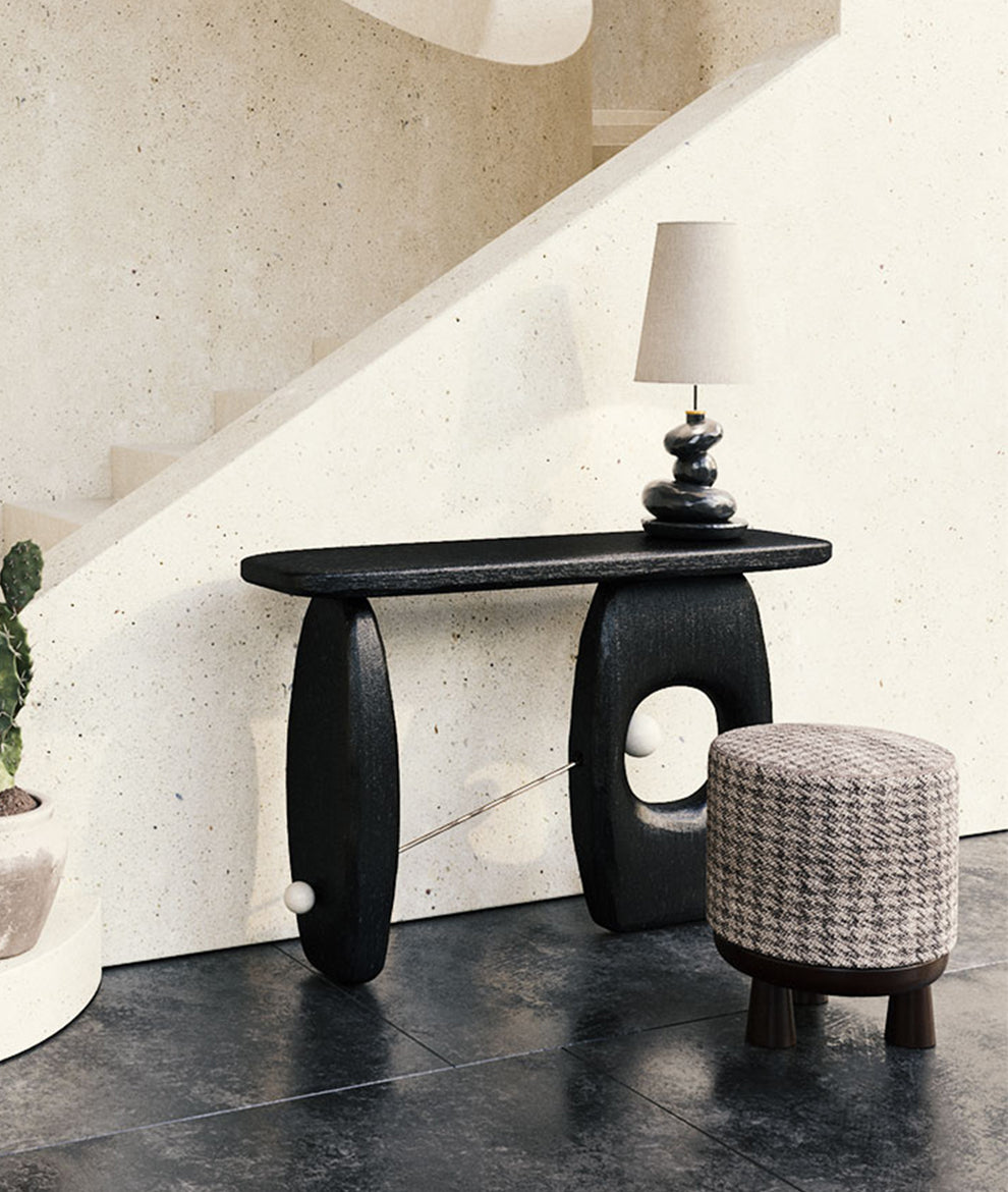 Saga Console Table - Mango Wood Brass Ethnic Console Table India ...