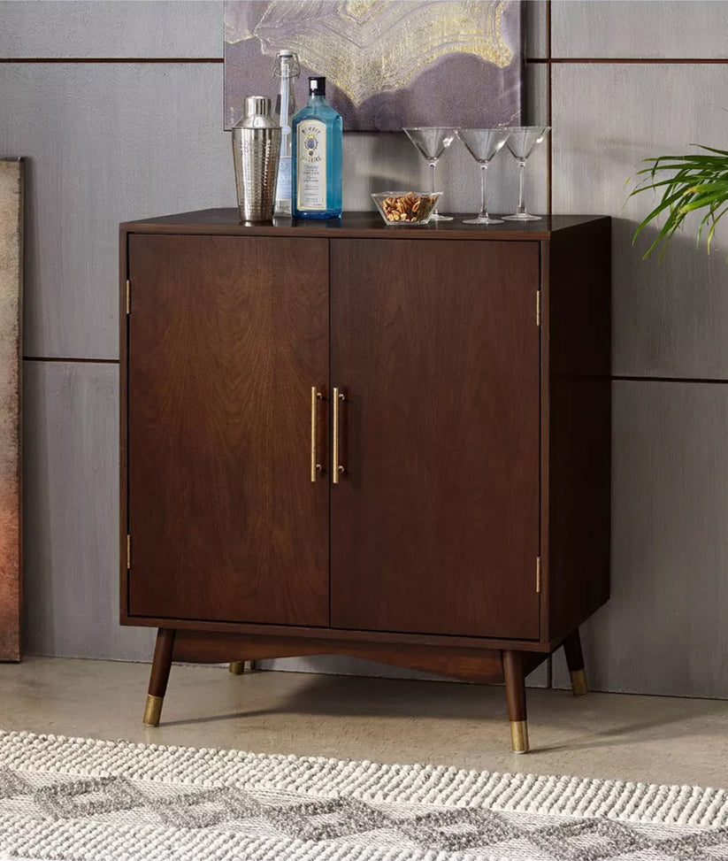Sarah Bar Cabinet - Solid Wood Mid-Century Bar Cabinet India – Lakkadhaara