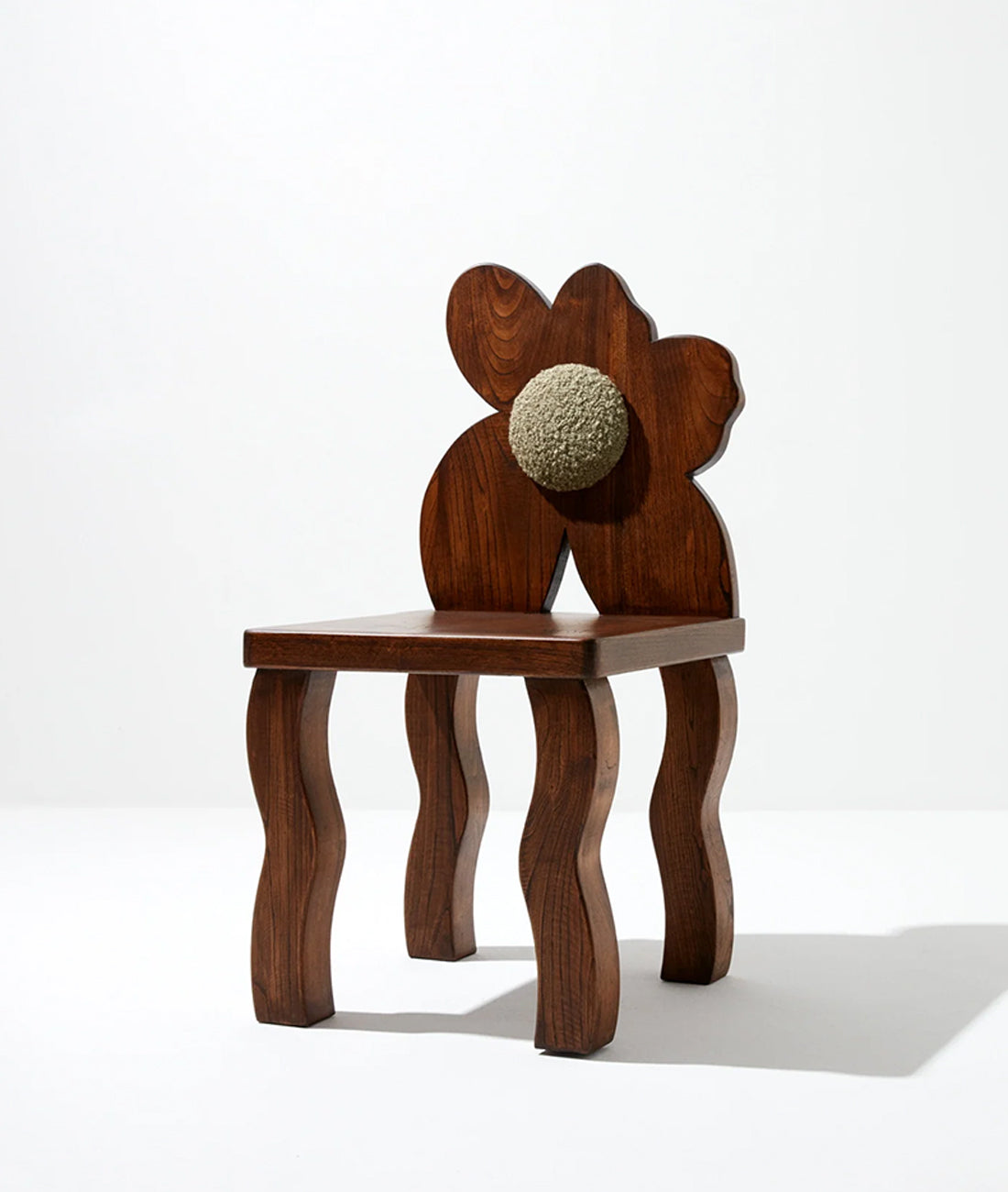 Sunflower Chair - Oak Wood Flower-Shaped Accent Chair India – Lakkadhaara