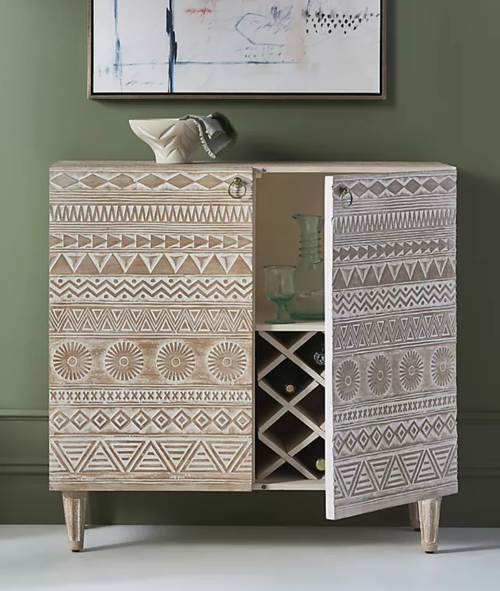 Apollo Bar Cabinet - Hand Carved Mango Wood Bar Storage India – Lakkadhaara