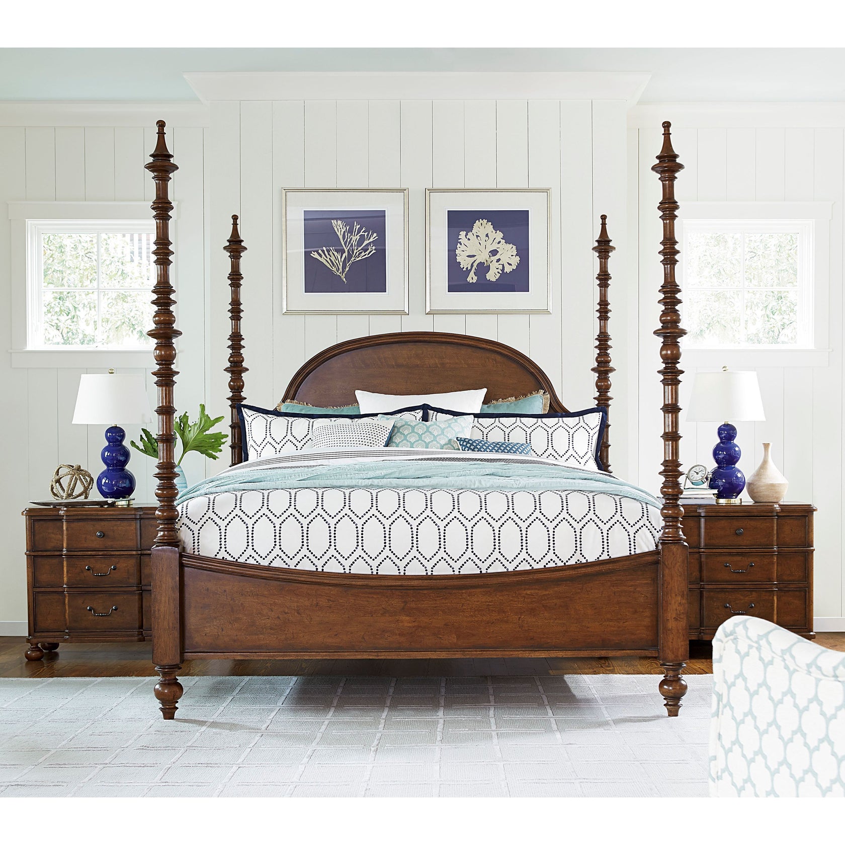 Aspin Poster Bed - Solid Mango Wood Four Poster Bed India – Lakkadhaara
