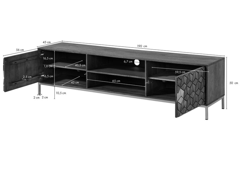 Diamond TV Cabinet - Walnut & Golden Mango Wood TV Stand India ...