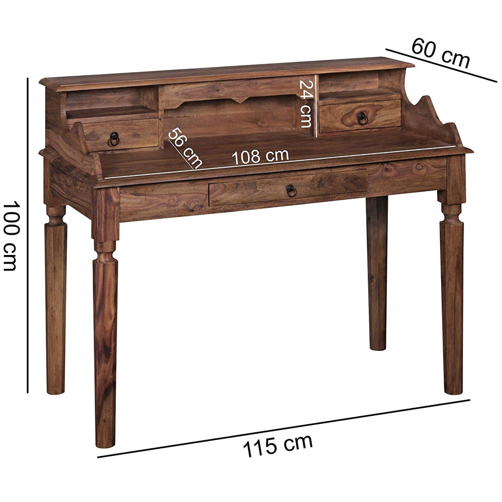 Jaipur Solid Wood Study Table With Three Drawers – Lakkadhaara