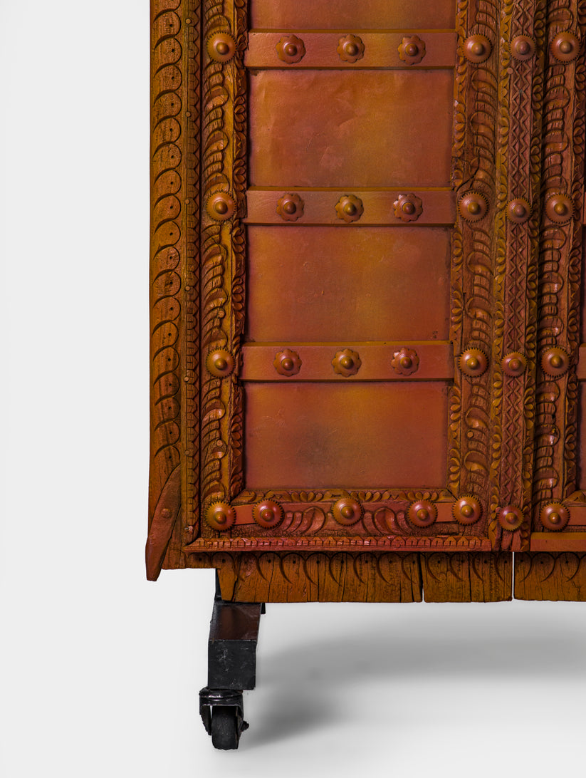 Marwari Kesariya Door - Antique Carved Wooden Door Rajasthan India ...