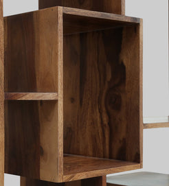 Mid-Century Solid Wood Bookshelf - Sheesham Wood Bookshelf India ...