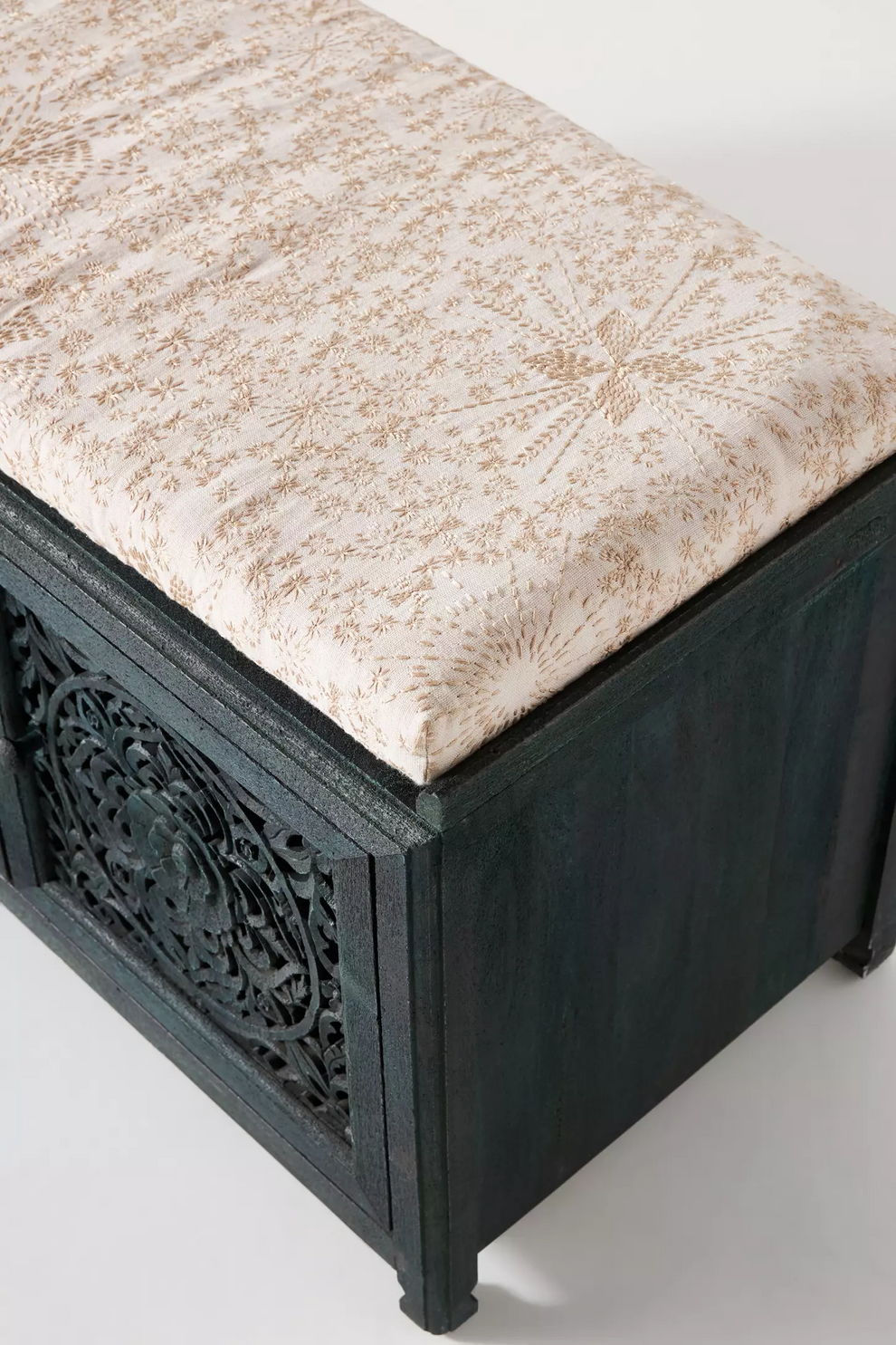 Saket Storage Bench - Mango Wood Hand Carved Storage Bench India ...