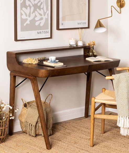Zeus Study Table - Mango Wood Walnut Finish Study Table India – Lakkadhaara