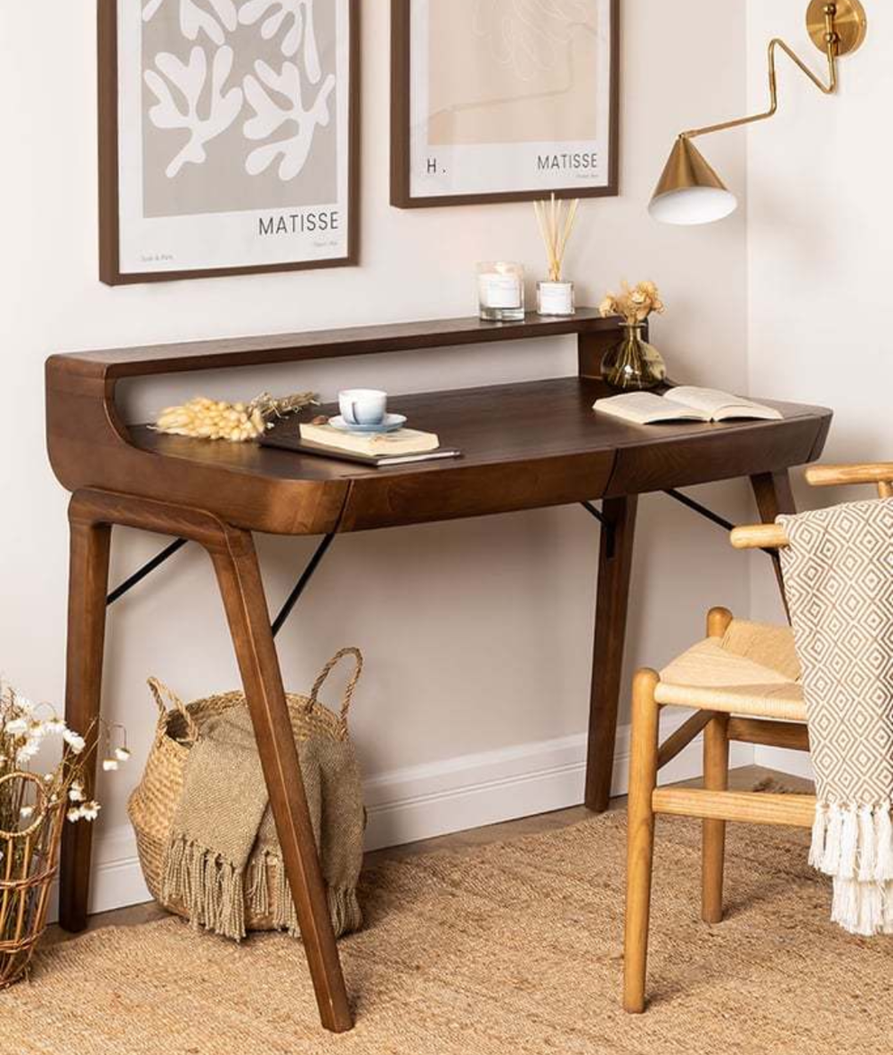 Zeus Study Table - Mango Wood Walnut Finish Study Table India – Lakkadhaara
